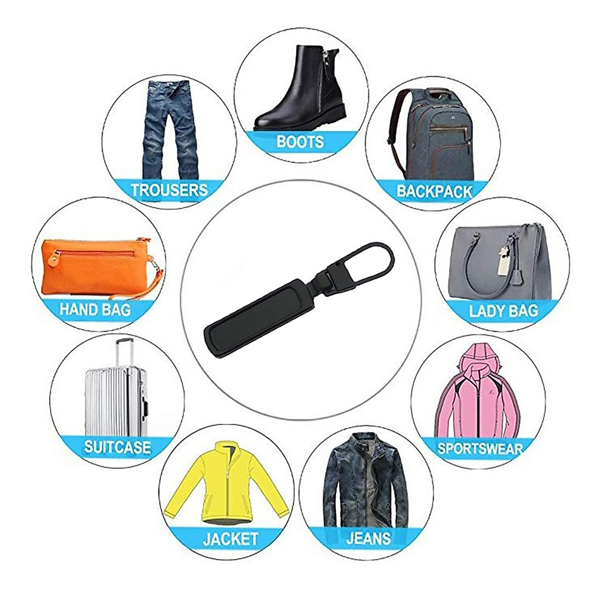 Mizeer Zipper Pull Replacement for Small Holes Zipper, Detachable Zipper Tab Repair for Clothing Jackets Boots