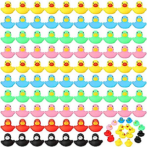 Zhanmai 300 Pcs Mini Rubber Ducks Set Bath Toy, Float Squeak Yellow Ducks in Bulk, Tiny Shower Rubber Ducks, Bathtub Toy Pool Toy for Party Supplies Shower Birthday (1.57 x 1.57 x 1.18 Inch)