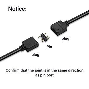 GINTOOYUN RGB Extension Cable, 3-pin to SM 3Pin Female ARGB Connector Adapter Cable,5V 3-Pin Addressable RGB Extension Cable, for RGB Fan,PC LED Strip (0.98FT)