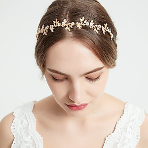 Ammei Headpiece Crystal Headband Bridal Tiara Flower Shape Women's Headpiece Metal Rhinestone Headbands For Girls