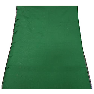 Peegli Indian Sarong Wrap Green Vintage Textile Georgette DIY Fabric Traditional Embroidered Material