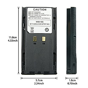 Vineyuan 7.4V 2000mAh KNB-16A Ni-MH Replacement Battery for Kenwood TK-480 TK-380 TK-280 TK-290 TK-190 TK-5400 Two Way Radios