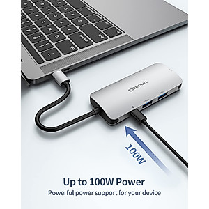 USB C Hub 7in1 UPGROW MacBook Pro Adapter USB C Dongle, 4K HDMI USB3.0 SD/TF Card Reader 100W PD (Latest Version)