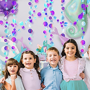 Cheerland Iridescent Mermaid Party Decorations Rose Purple Bubble Garland Hanging Streamer Backdrop Under The Sea Birthday Party Girls Bday Decor Bridal Baby Shower Party Supplies
