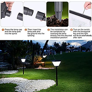 GUYULUX Outdoor Solar Floodlight, Fence Post Cap Solar Lights, Post Mounted or Ground Stake Pathway Light, LED Solar Lamp Post Light for Patio, Yard, Garden, Porch, Deck, 1-Pack