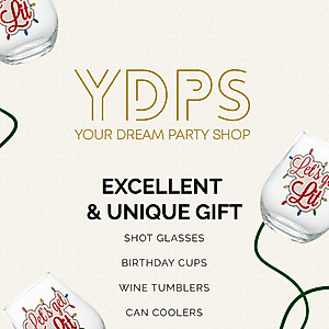 Your Dream Party Shop Let's Get Lit Christmas Wine Glasses, 22 Oz Stemless Wine Glasses, Funny Wine Glass, Holiday Wine Glasses, Christmas Cocktail Glasses, Christmas Drinkware