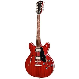 Guild Guitars Starfire I-12 Double Cutaway 12-String Semi-Hollow Body Electric Guitar, Cherry Red - Modern Thin “U“ Neck Profile for Fast, Smooth Playing, HB-2 Humbuckers with Push/Pull Coil Split