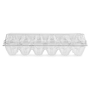 Clear Plastic Egg Cartons (20-Pack); Tri-Fold Containers for One Dozen Eggs