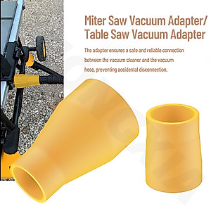 Miter Saw Vacuum Adapter, Table Saw Vacuum Adapter for Connecting 2 1/2" Table Saw Outlet Connected to 1 7/8" Shop Vac Hose, for 3/5" Miter Saw Outlet to 1 7/8" Dust Collection Hose D-ewalt DWE7491RS
