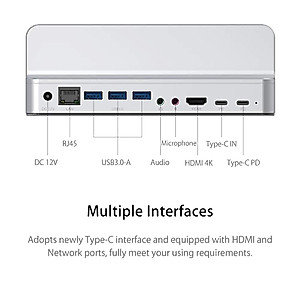 SHYPT USB C HUB with Adjustable Stand Holder Type C to USB3.0 RJ45 PD Dock HDMI-Compatible Adapter Splitter for PC Accessories
