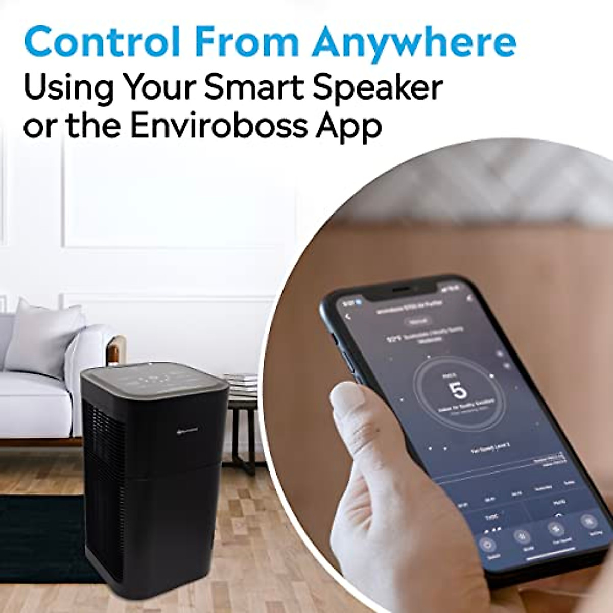 enviroboss S700 Air Purifier, up to 542 sq ft, Black