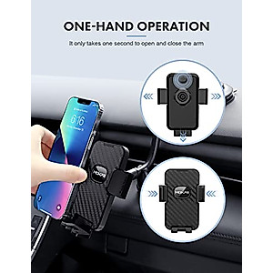 MOKPR Cell Phone Mount for Car, Car Phone Holder with Long Arm Dashboard Anti-Shake Stabilizer Phone Holder Compatible with iPhone, Android Phone etc