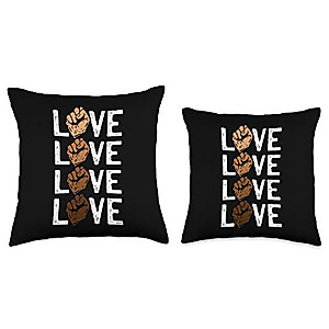 VepaDesigns Proud History Black Lives Matter Pride Black History Love Power Fist Cool African American Gifts Throw Pillow, 16x16, Multicolor