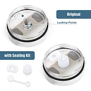 3 Pcs Silicone Spill Proof Stopper, Compatible With Stanley Quencher H2.0 Tumbler 40/30/20 oz, Leakproof Silicone Seal Kit, Including 1*Straw Cover, 1*Straw Hole Seal, 1*Center Shaft Seal (H2.0)