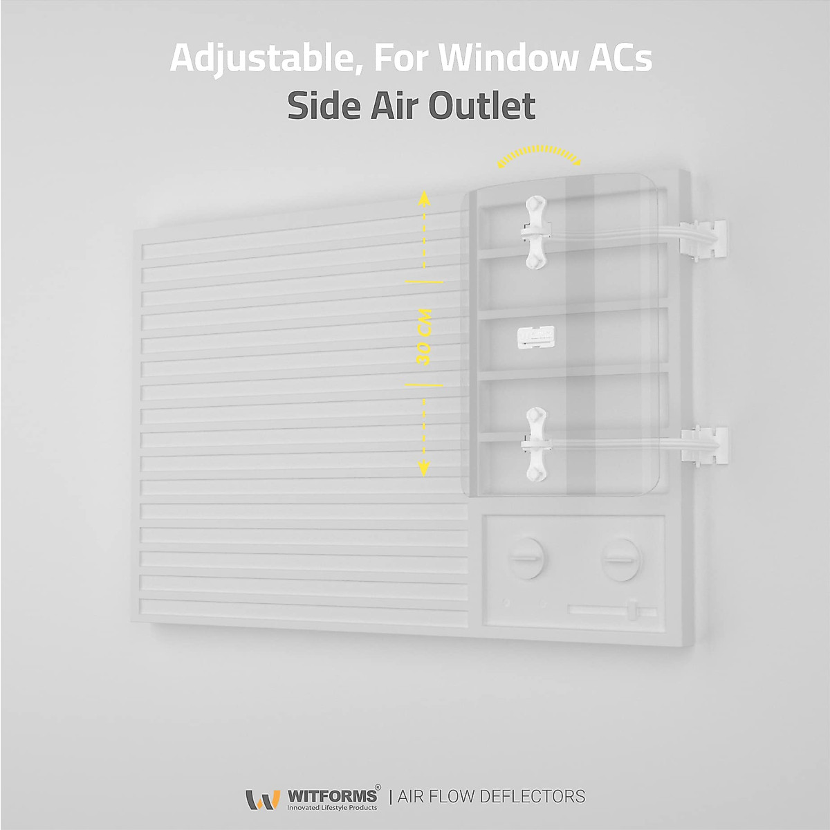WITFORMS/WINDOW - Adjustable AC air deflector suitable for window air conditioners (side air outlet). Enhance cooling and heating circulation
