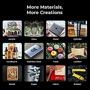 xTool D1 Laser Engraver with Rotary, 10W Higher Accuracy Laser Cutter, 60W Laser Cutting Machine, Laser Cutter and Engraver Machine, Laser Engraver for Wood and Metal, 17'' x 16''