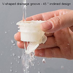 White Odor Proof Shower Floor Drain Backflow Preventer Drain Stopper One Way Drain Valve Sewer Core Drainage Insert Drain Plug Drainer Drain Strainer for Bathroom Sink and Bathtub Drain Strainers