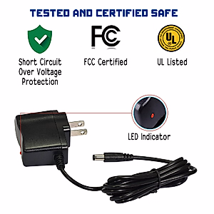 VSN 9V 500mA DC Power Supply for Electric Guitar Effects Pedals Center Negative,Guitar Pedal Power Supply,Compatible for Most Effect Pedals