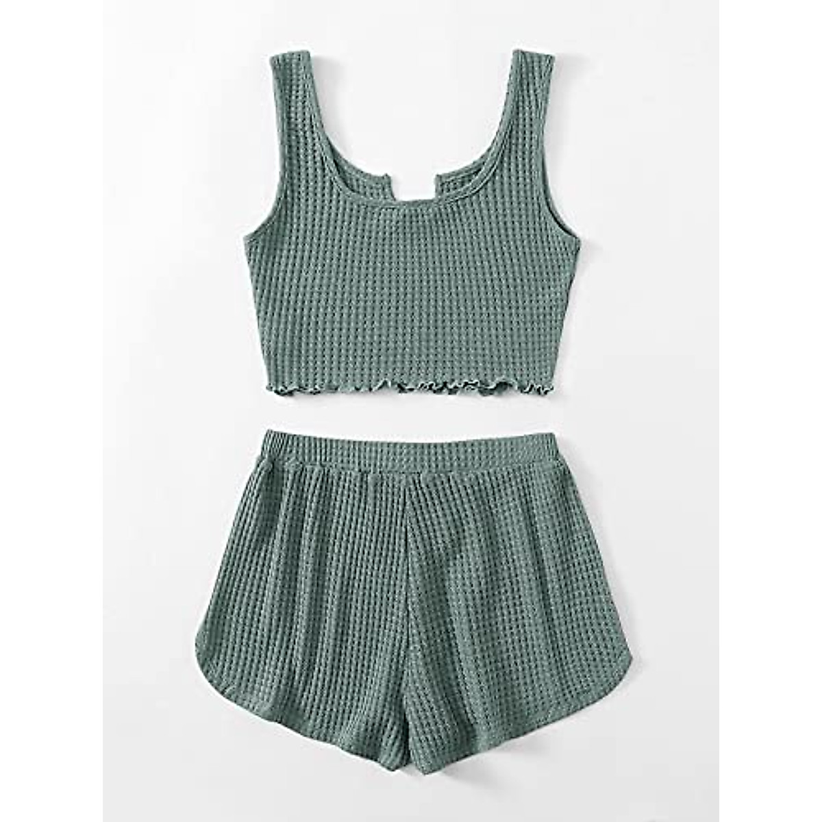 SOLY HUX Women's 2 Piece Sleeveless Crop Tank Top and Shorts Lounge Pajama Set Cami Shorts Sets SleepwearOutfits