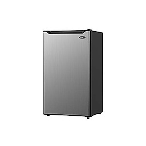 Danby DAR032B1SLM 3.2 Cu.Ft. Mini Fridge In Stainless Look - Free-Standing All Fridge For Bedroom, Living Room, Kitchen, Dorm