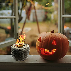 Tabletop Fire Pit Indoor,Tabletop Fireplace Concrete, Pineapple Shape Small Fire Bowl, Portable Tabletop Fire Pit (Grey)