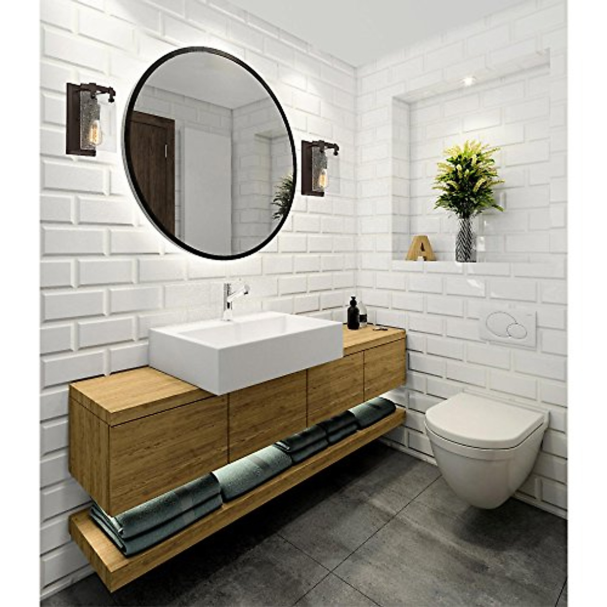 Westinghouse Lighting 6352300 Burnell One-Light Indoor, Oil Rubbed Bronze Finish with Clear Seeded Glass Wall Fixture, Black