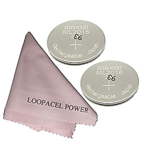 My Battery Supplier Replacement for Maxell ML2016 Lithium Rechargeable 3V Batteries x 2 with Cloth