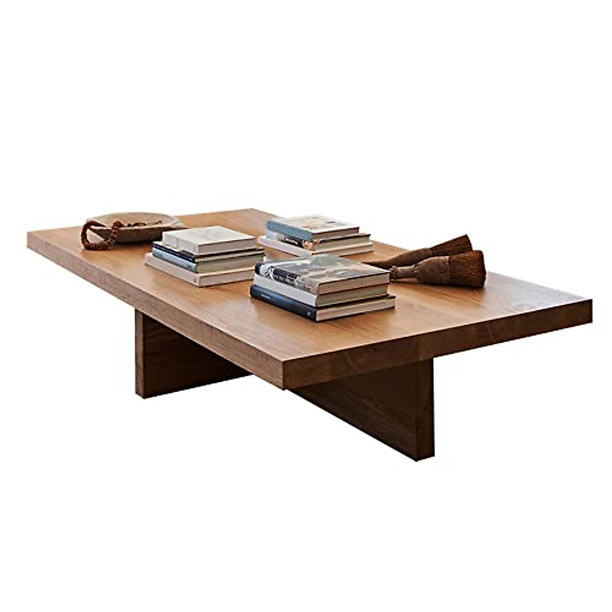 LITFAD Nordic Style Rectangle Coffee Table Solid Wood Cross Legs Cocktail Table Pine Living Room Table Hotel Homestay Log Tea Table - 63" L x 27.5" W x 18" H