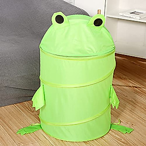 Cartoon Dirty Cloth Toys Bag: Laundry Hamper Bag Frog Laundry Basket Collapsible Fabric Laundry Clothes Bag Folding Washing Bin for Bathroom College Closet Behind Doors