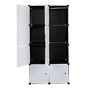JYOSTORE 8 Cube Bookshelf Closet Organizer Storage Shelves Shelf Cubes Organizer Plastic Book Shelf Bookcase DIY Square Closet Cabinet Shelves for Bedroom Office Living Room