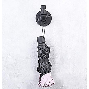 IMQOQ Industrial Style Robe Towel Hook Wall Mounted Metal Iron Pipe Coat Hanger Hat Holder Bag Rack for Bathroom Bedroom Kitchen, Rust Free, Black