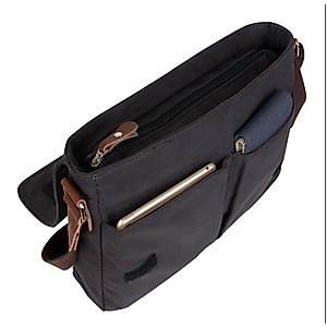 Vintage Men's Canvas Messenger Bag Laptop Shoulder Satchel Crossbody Sling Bookbag (M36_Black)