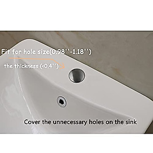 2 Pack Sink Faucet Hole Cover Kitchen Sink Plug Brushed Stainless Steel Hole Cover Soap Dispenser Cover for Dia 0.98 to 1.18 inch(Short)