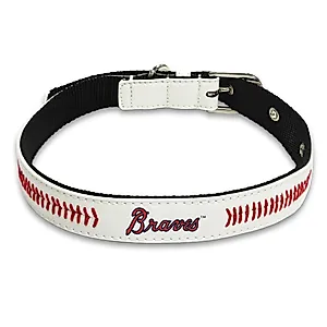 MLB Dog Collar Atlanta Braves New Signature PRO PVC-Leather Premium Pet Collars Extra Tough & Durable! Super Stylish! Size: Medium Adjustable 16-20" Length x 1" Width