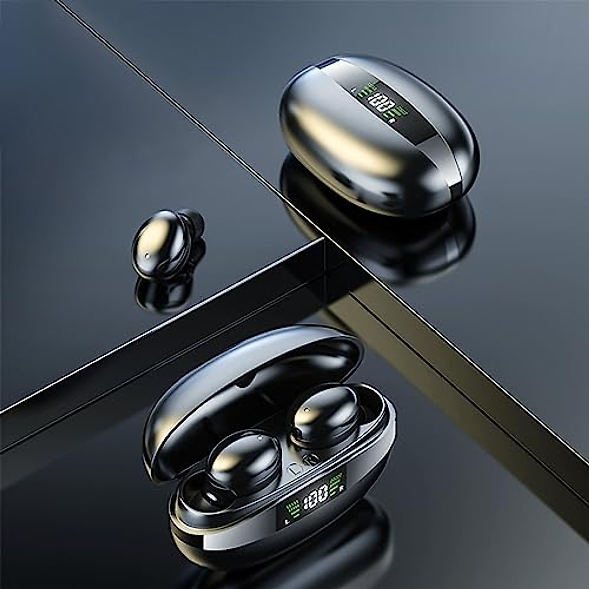 Wireless Earbuds, Bluetooth Headphones 5.3 Mini Wireless Headphones in Ear, 37H Playtime Deep Bass, Bluetooth Earbuds Built-in Mic,IPX7 Waterproof, LED Digital Display Wireless Earphone for Sport (A)