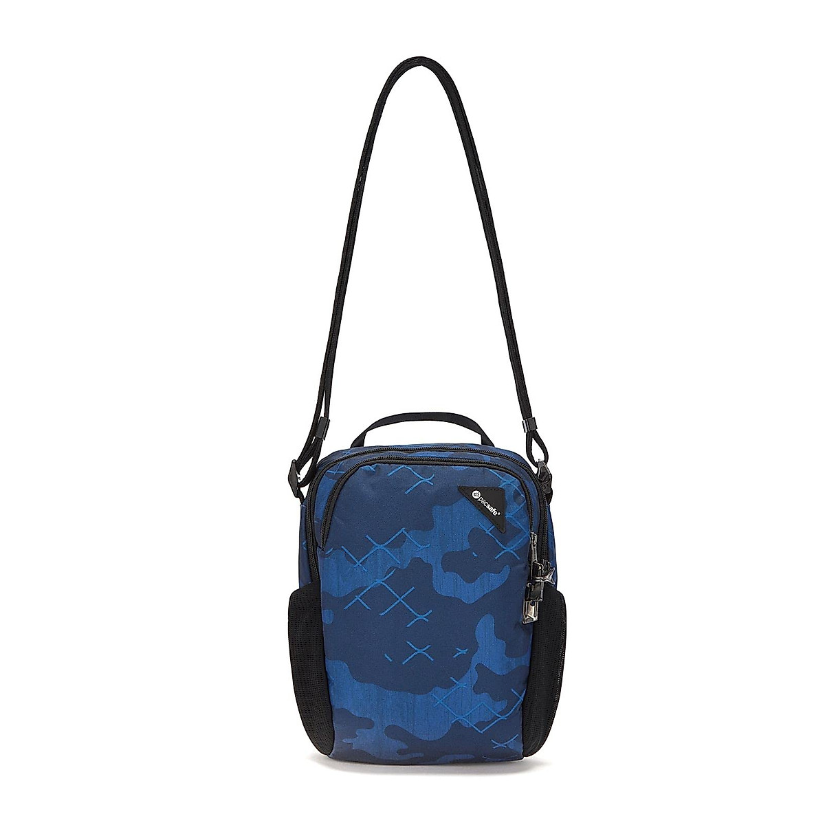 PacSafe Vibe 200 7.5 Liter Anti Theft Compact Travel Shoulder Bag-Fits 10.5 inch Tablet, Blue Camo