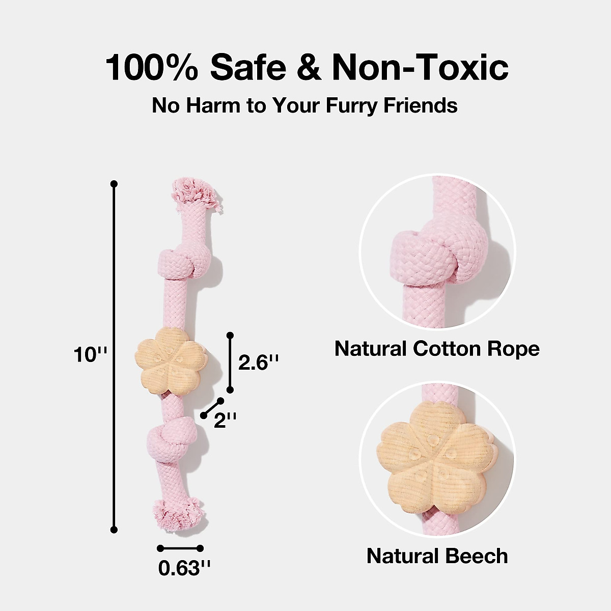 VETRESKA Dog Rope Toys - Durable Tug of War Dog Toy with Ergonomic Grip, Heavy Duty Dog Rope Toy for Large Breed Dog Puppy Training Playing Teething Chew Toys, Dog Gifts,Medium