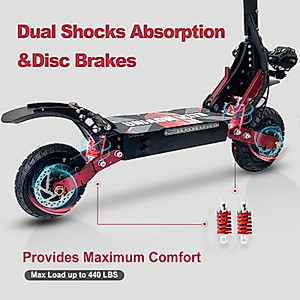 MetaMoov ZO01 PRO Electric Scooter Dual Motor 2400W Up to 42 MPH, 52V28AH Battery Range to 46 Miles Fast Sports Escooter 10" Off Road Tires Commuting Electric Scooter for Adults with Detachable Seat