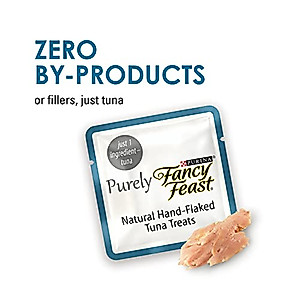 Purina Fancy Feast Natural Cat Treats, Purely Natural Hand-Flaked Tuna - (Pack of 5) 10 Ct. Pouches