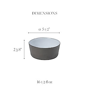 Costa Nova Ceramic Stoneware 17.5 oz. Soup & Cereal Bowl - Lagoa Eco Gres Collection, White | Microwave & Dishwasher Safe Dinnerware | Food Safe Glazing | Restaurant Quality Tableware