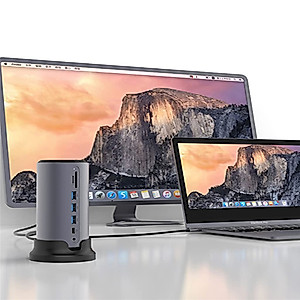 HOUKAI 12 in 1 USB C HUB Dock USB C to Multi HDMI RJ45 VGA USB 3.0 USB C Data with PD Power (100W) (Color : A, Size : 155mm*62mm.12in1)