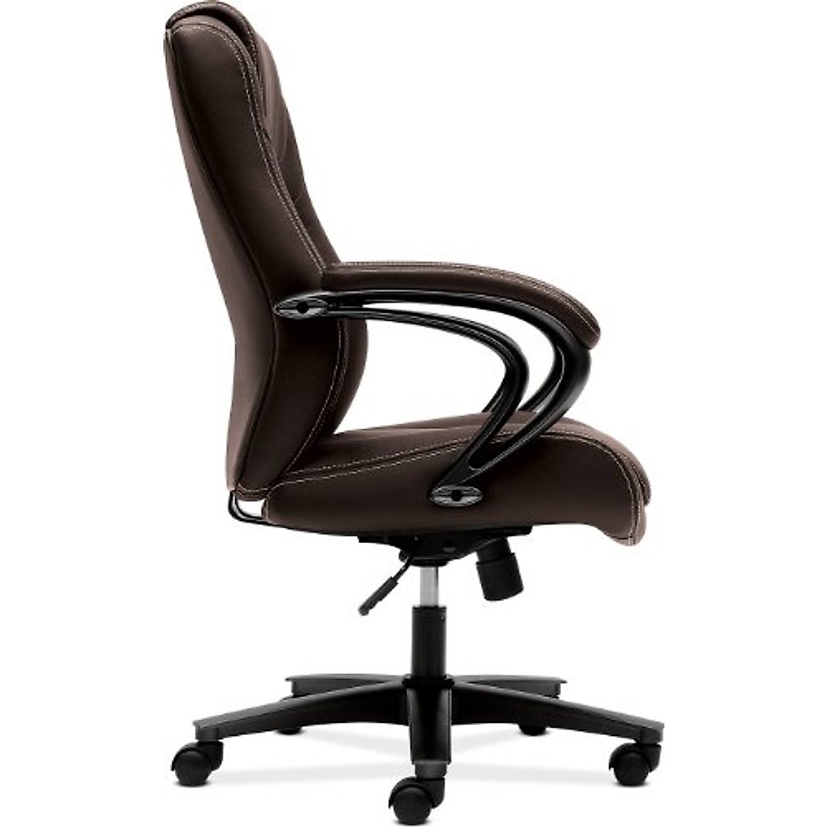 HON Managerial Office Chair- High-Back Computer Desk Chair with Loop Arms , Brown (VL402)