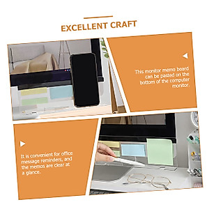 ULTECHNOVO 2pcs Message Parcel Shelf Monitor Side Panel Memo Notes Boards Memo Pad Monitor Message Memo Board Note Board Clear Stand Memo Message Board Screen Side Acrylic The Side