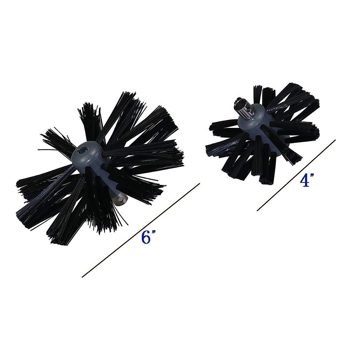 qidobip Dryer Vent Duct Cleaner Kit Chimney Cleaning Brush 6 inch 4 inch 2-in-1 Drier Lint Sweeping Tool 24’ Flexible Rods Drill Attachment