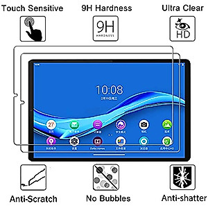 GOZOPO [2 Pack] Screen Protector for Lenovo Tab M10 FHD Plus 2nd Gen/ M10 FHD Plus 10.3 inch TB-X606, Anti-Scratch Tempered Glass Film [NOT fit for M10 Plus 3rd Gen]