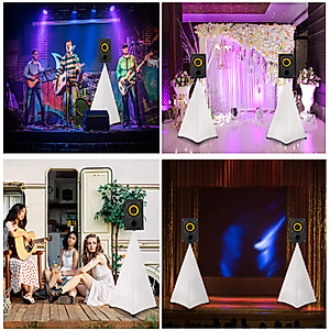 Dofilachy Speaker Stand Cover-DJ Bag with 360 Degree Cover, Speaker Tripod Scrim Cover for Speaker/Lighting with Free Travel Bag (Two Pack-white)