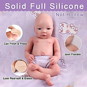 SERENDOLL 18 inch Realistic Full Silicone Baby Doll, Lifelike Reborn Baby Dolls, Toy, and Collectible Bald Girl 039