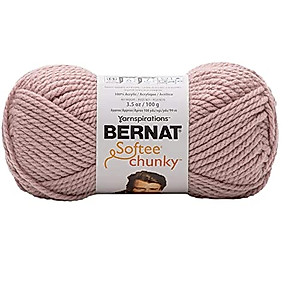 Bernat Softee Chunky Yarn Bundle Super Bulky Number 6 Gauge Yarn, 3 Skeins (Gray Rose)