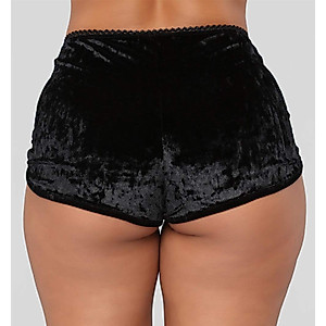 RUEWEY Women Sexy Strappy Babydoll Lingerie Satin Pajama Set Camisole with Shorts 2 Piece Sleepwear (S, Black)