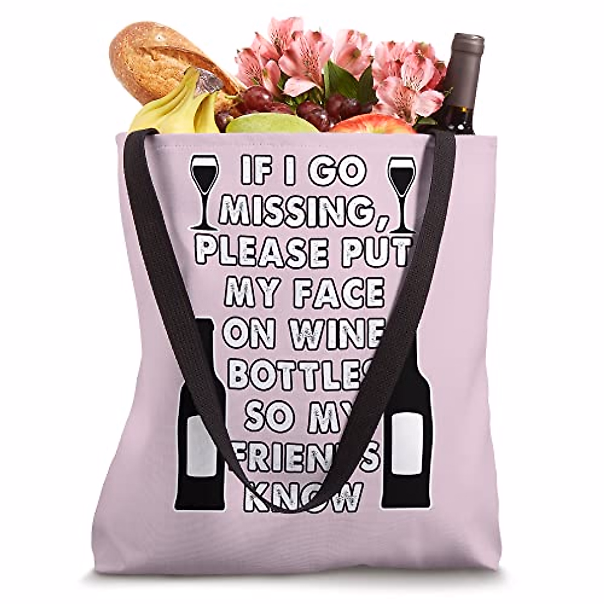put my face on wine bottles Tote Bag